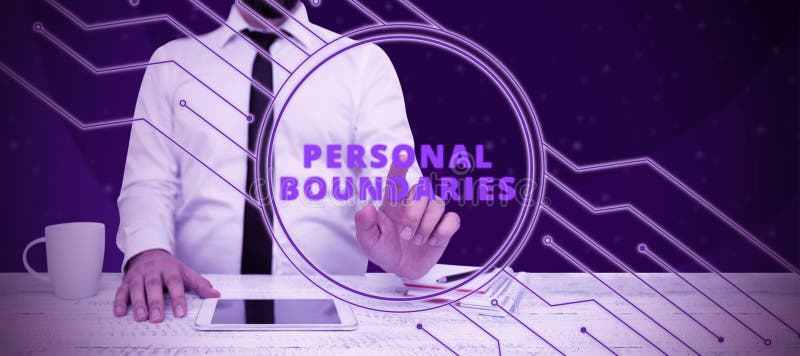 Sign Displaying Personal Boundaries. Concept Meaning Something that ...