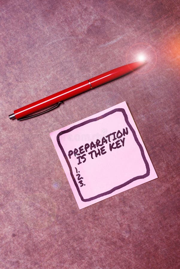 Sign Displaying Preparation is the Key. Business Overview Action of ...