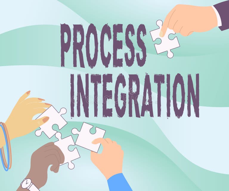 Sign Displaying Process Integration. Word Written on Connectivity of ...