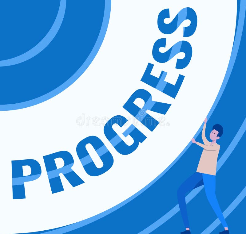 Text Showing Inspiration Progress. Business Concept Development Towards ...