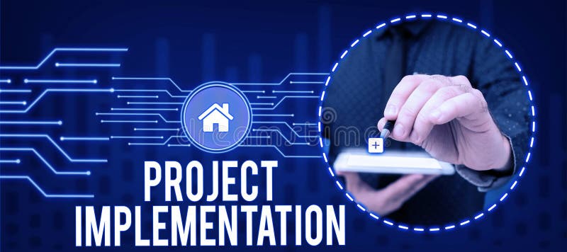 Sign Displaying Project Implementation. Business Overview Paying for ...
