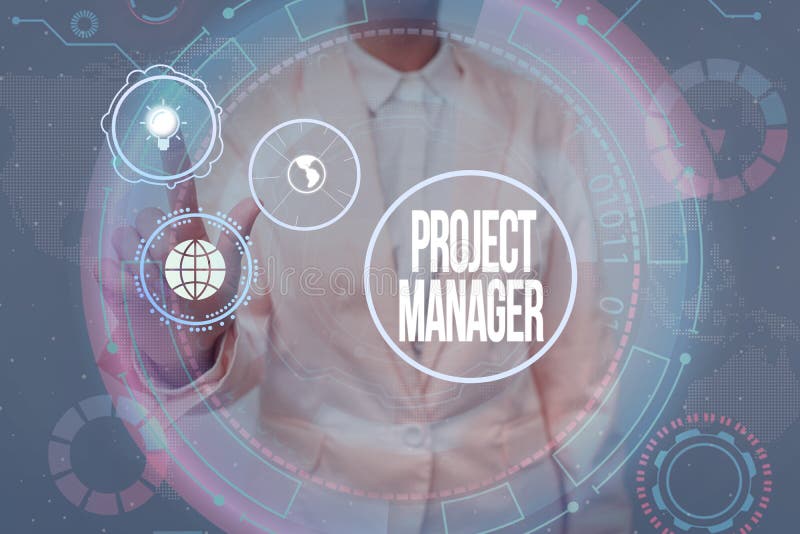 Sign Displaying Project Manager. Word Written on Overall Charge of the ...