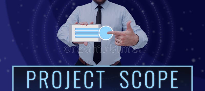 Sign Displaying Project Scope. Business Approach Evaluation of Work ...
