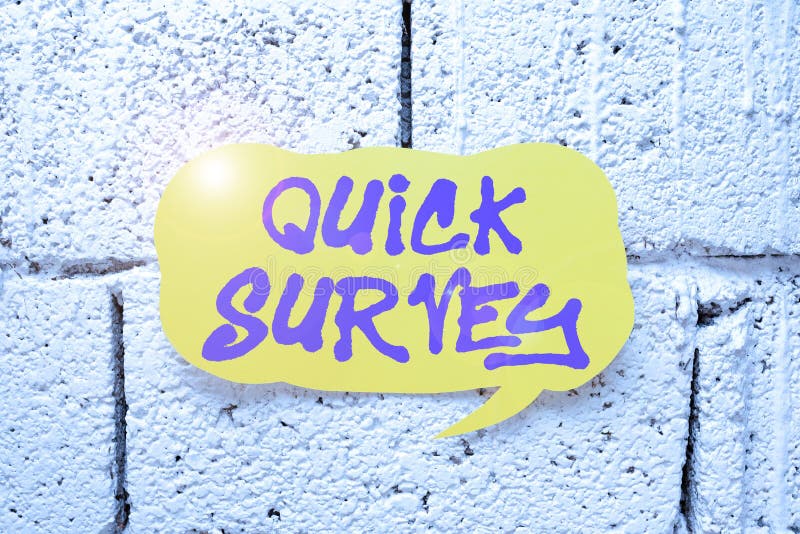 Sign Displaying Quick Survey. Concept Meaning Conduct Fast Check on ...