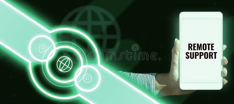 Sign Displaying Remote Support. Business Idea Help End-users To Solve ...