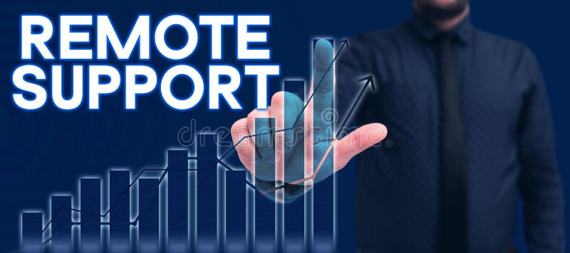 Sign Displaying Remote Support. Internet Concept Help End-users To ...