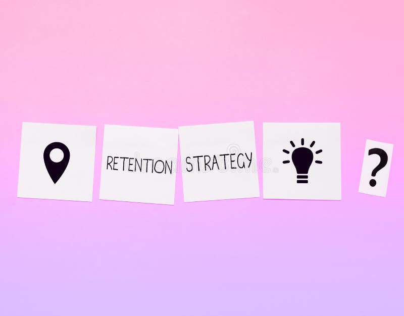Sign Displaying Retention Strategy. Word Written on Activities To ... Sign Displaying Retention Strategy. Word Written on Activities To ...