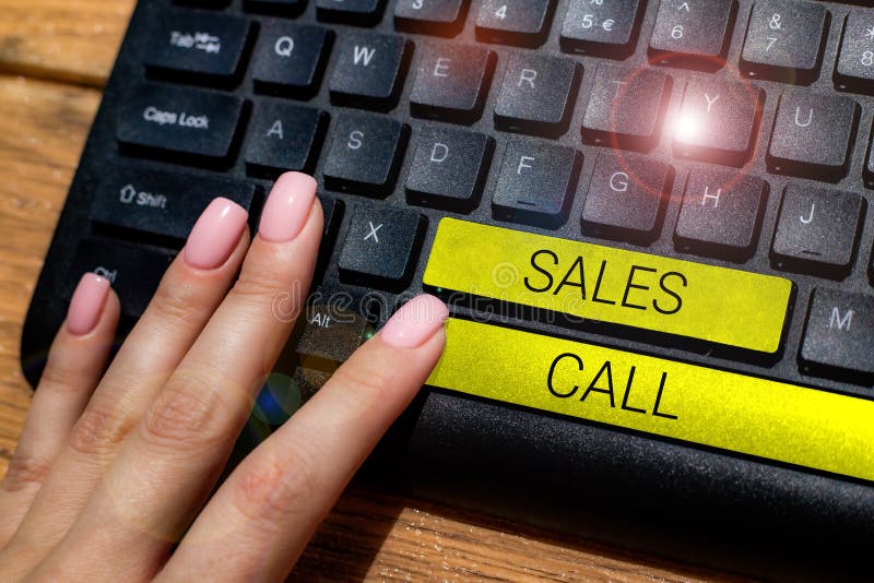 Sign Displaying Sales Call. Internet Concept a Phone Call Made by a ...