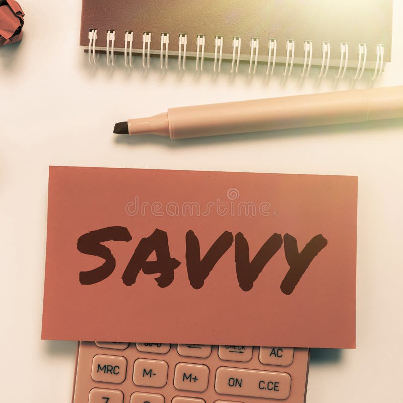 Hand Writing Sign Savvy. Concept Meaning Having Perception ...