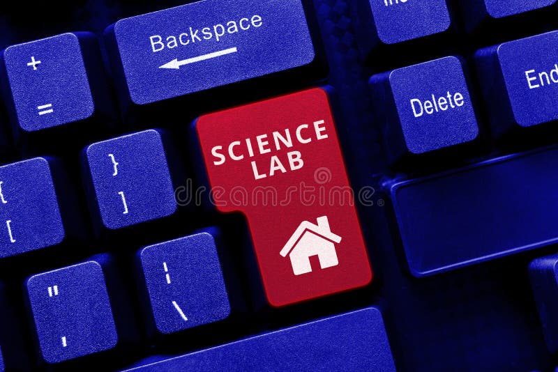 Sign Displaying Science Lab. Word Written on Special Facility Where ...