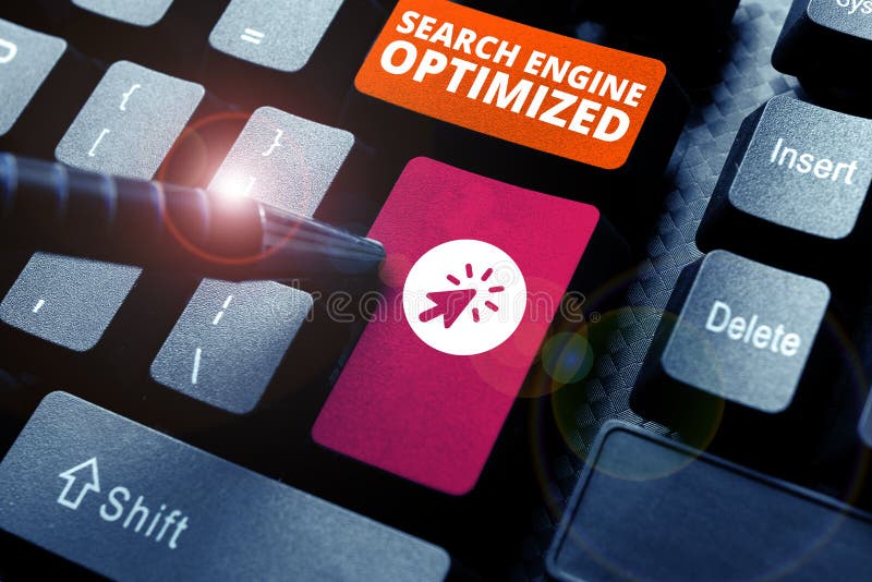 Sign Displaying Search Engine Optimized. Concept Meaning Maximizing the ...