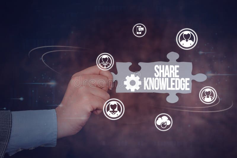 Sign Displaying Share Knowledge. Word for Activity through Which ...