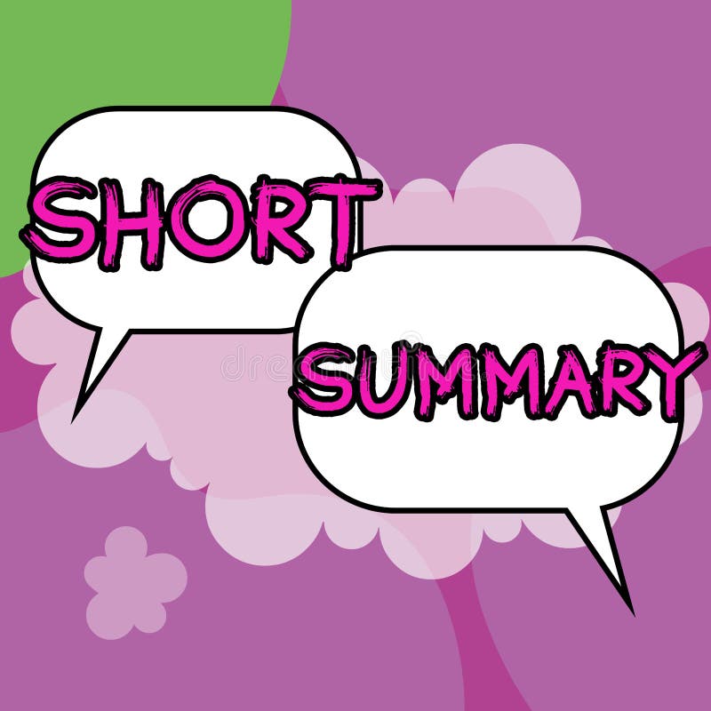 Sign Displaying Short Summary. Word Written on Brief Statement of Main ... Sign Displaying Short Summary. Word Written on Brief Statement of Main ...