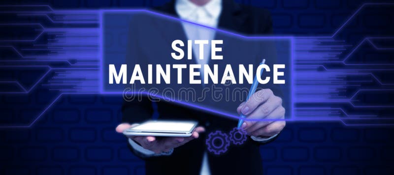 Sign Displaying Site Maintenance. Internet Concept Monitoring and ...