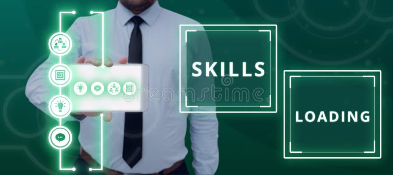 Sign Displaying Skills Loading. Business Showcase Points Out the Degree ...