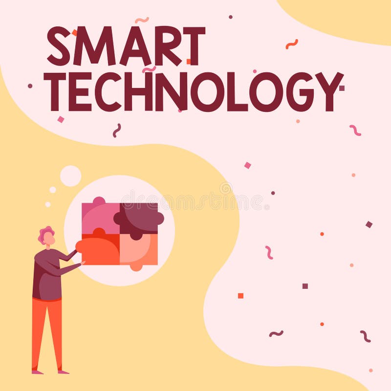 Sign Displaying Smart Technology. Business Concept Used To Protect and ...