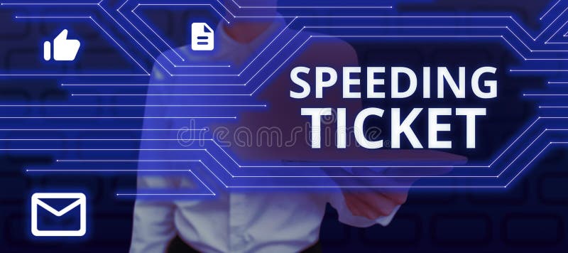 Sign Displaying Speeding Ticket. Word Written on Psychological Test for ...