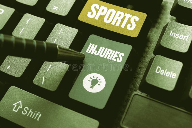 Writing Displaying Text Sports Injuries. Business Concept Program that ... Writing Displaying Text Sports Injuries. Business Concept Program that ...