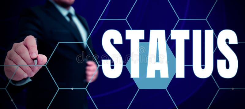 Writing Displaying Text Status. Business Concept Situation at a ...