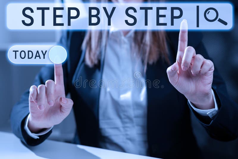 Sign Displaying Step by Step. Concept Meaning Slow Progress Road To ...