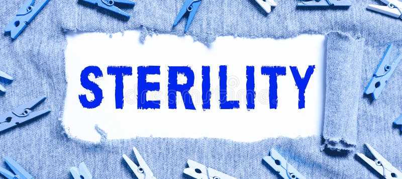 Sign Displaying Sterility. Business Overview a Condition of Being Free ...