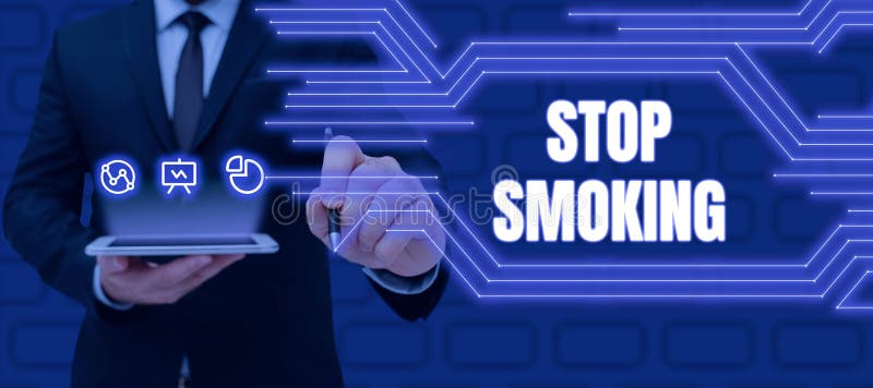 Conceptual Caption Stop Smoking. Concept Meaning Discontinuing or ... Conceptual Caption Stop Smoking. Concept Meaning Discontinuing or ...