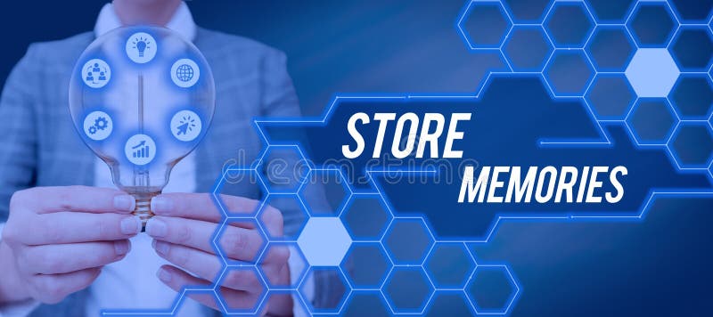 Sign Displaying Store Memories. Business Idea a Process of Inputting ...