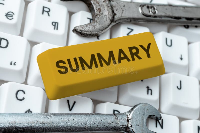 Sign Displaying Summary Business Approach Brief Statement Abstract Synopsis Concise Abbreviated