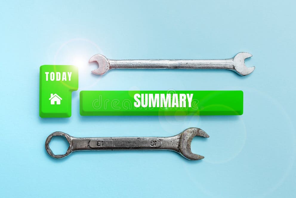 Sign Displaying Summary. Business Overview Brief Statement Abstract ...