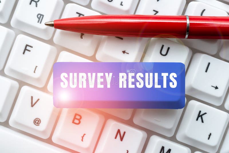 Sign Displaying Survey Results. Internet Concept Result of Activity ...