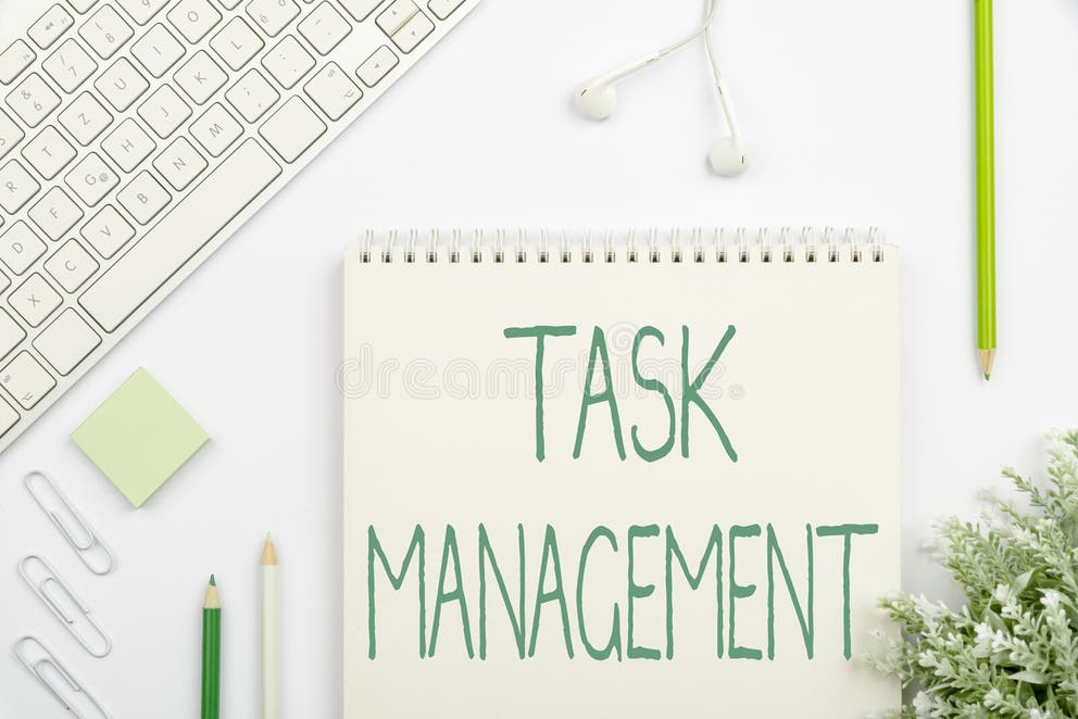 Text Caption Presenting Task Management. Concept Meaning the Process of ...