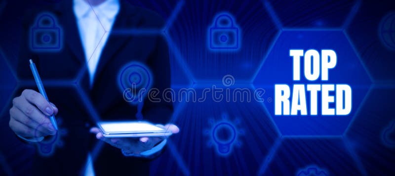 Text Caption Presenting Top Rated. Concept Meaning the High Amount of a ...
