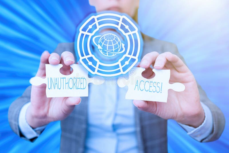Sign Displaying Unauthorized Access. Business Showcase Use of a ...