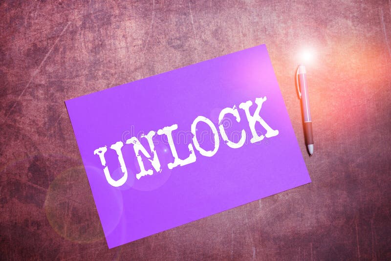 Sign Displaying Unlock. Concept Meaning Use Password or Other ...