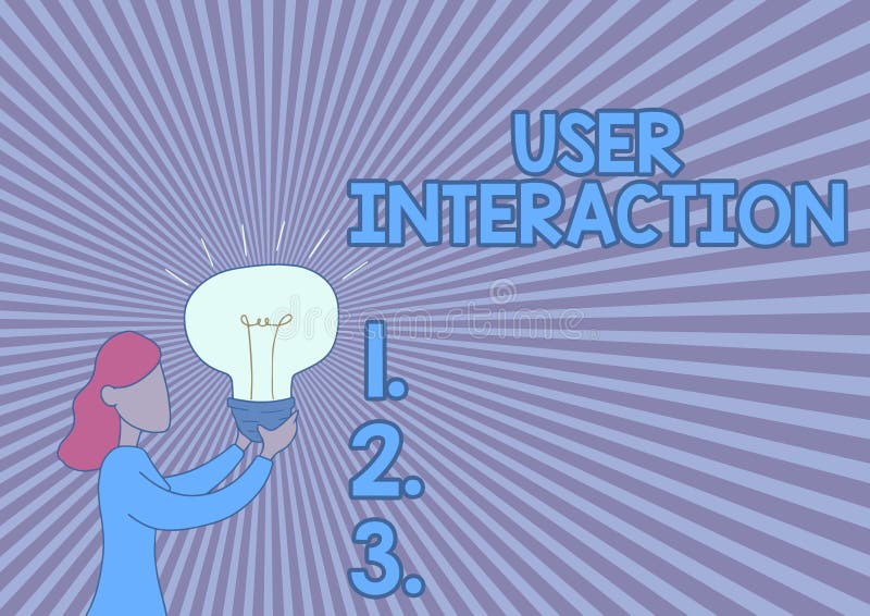 Sign Displaying User Interaction. Internet Concept How the Customer ...