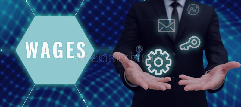 Sign Displaying Wages. Business Overview Fixed Regular Payment Earned ...