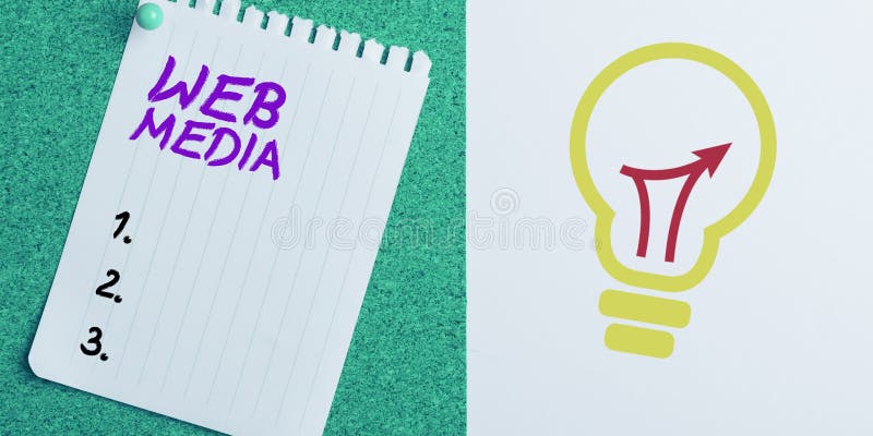 Sign Displaying Web Media. Internet Concept Audio and Visual Forms of ...