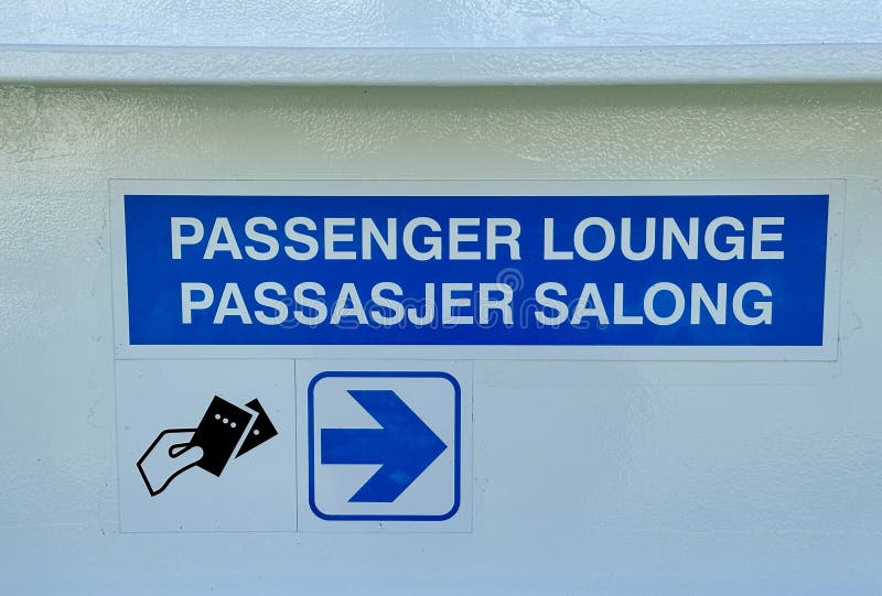 A Sign Displaying the Words Passenger Lounge on it Stock Image - Image ...