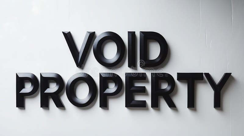 Sign Displaying the Words Void Property in Bold Lettering on a Simple ...