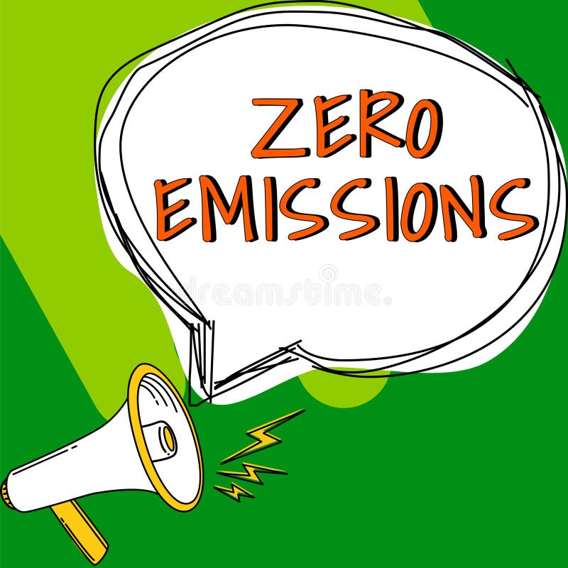 Sign Displaying Zero Emissions. Internet Concept Emits No Waste ... Sign Displaying Zero Emissions. Internet Concept Emits No Waste ...