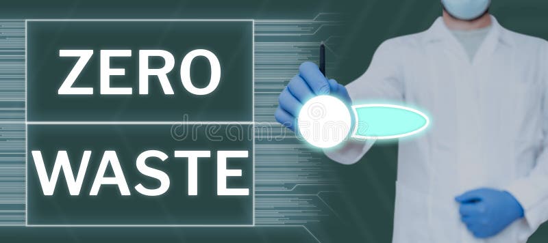 Sign Displaying Zero Waste. Business Approach Industrial Responsibility ...