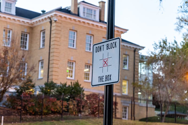 Sign for Don T Block the Box in Downtown Washington DC Stock Photo ...