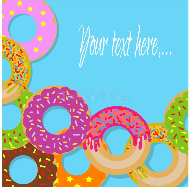 Sign with donuts stock vector. Illustration of chocolate - 91350480