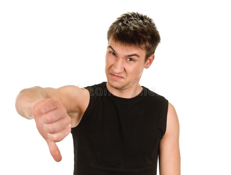 Man thumbs down stock photo. Image of portrait, caucasian - 36682034