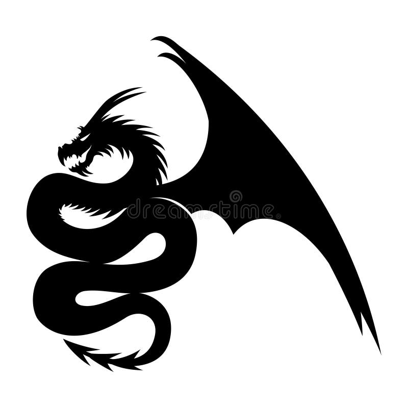 Sign of a black dragon. stock vector. Illustration of background ...