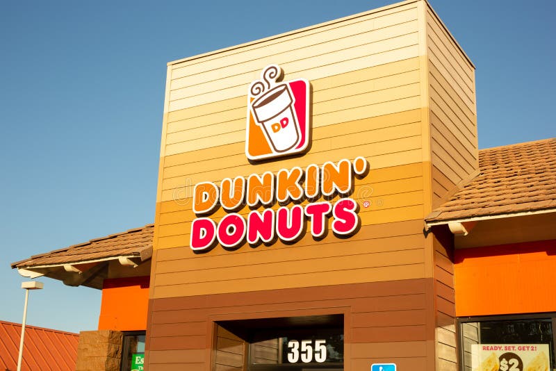 Sign for Dunkin` Donuts editorial photography. Image of commerce ...