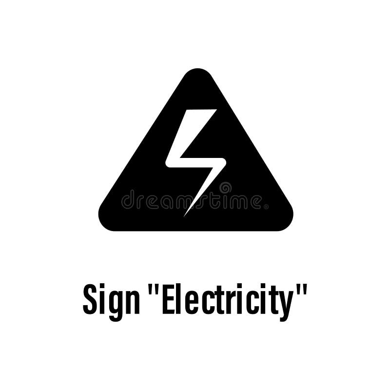 Sign Electricity Icon with Description. Element of Energy Saving Icon ...