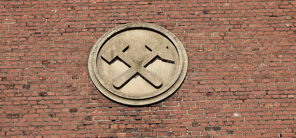 Sign Emblem of Coal Mining in Westphalia Incorporated into Masonry ...
