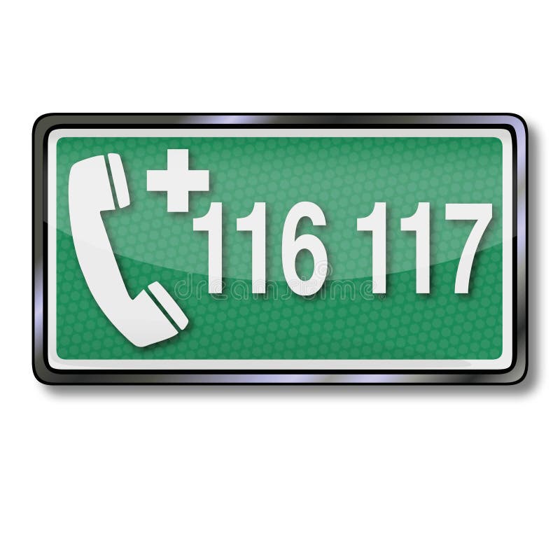 Sign with Emergency Call 116 117 and Emergency Service Stock Vector ...
