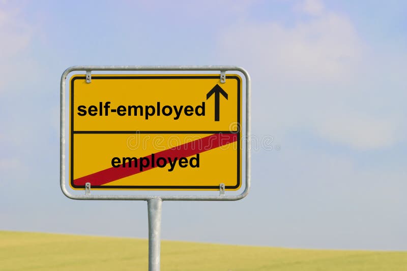 Sign Employed Self-employed Stock Photo - Image of chief, education ...